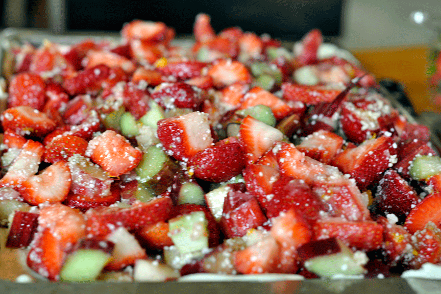 Strawberry Rhubarb Slab Pie - The Rocky Mountain Woman